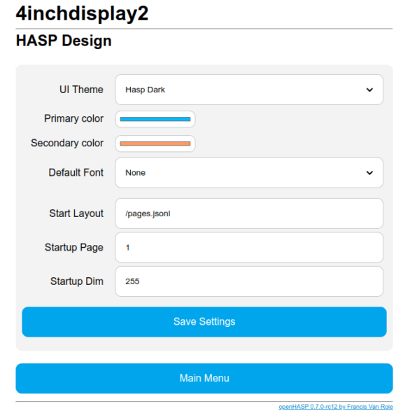 Home Assistant with Openhasp and cheap display using LGVL. – Prutser